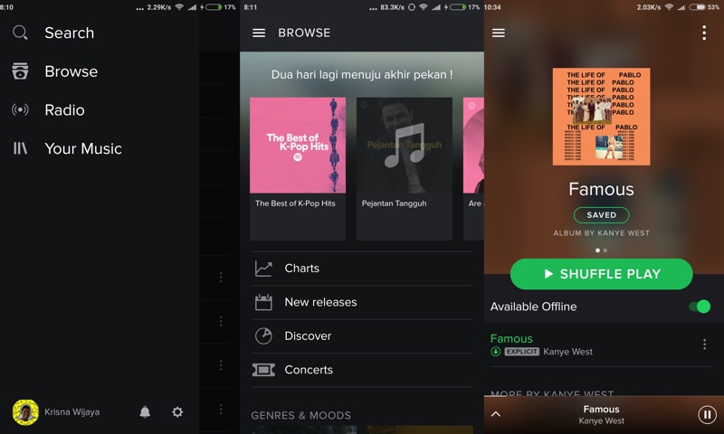 Spotify-Mobile • PT DIENG CYBER INDONESIA