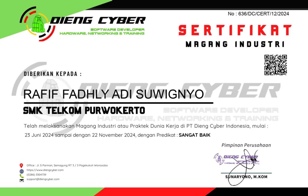 MAGANG • PT DIENG CYBER INDONESIA
